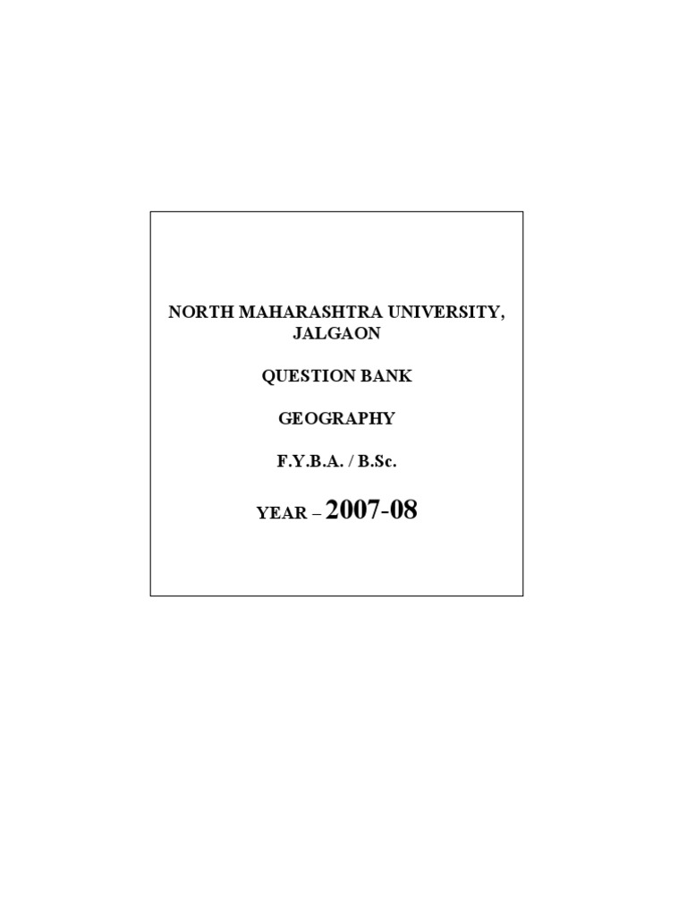 F. Y. B. A. (Geography) Question Bank | PDF | Plate Tectonics ...
