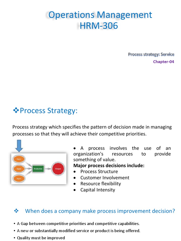 Chapter 4 Process Strategy - Service | PDF | Strategic Management ...