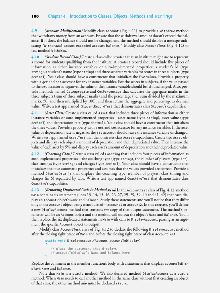 Introduction To Classes, Objects, Methods and Strings: (Modification) Modify Class | PDF | Class ...
