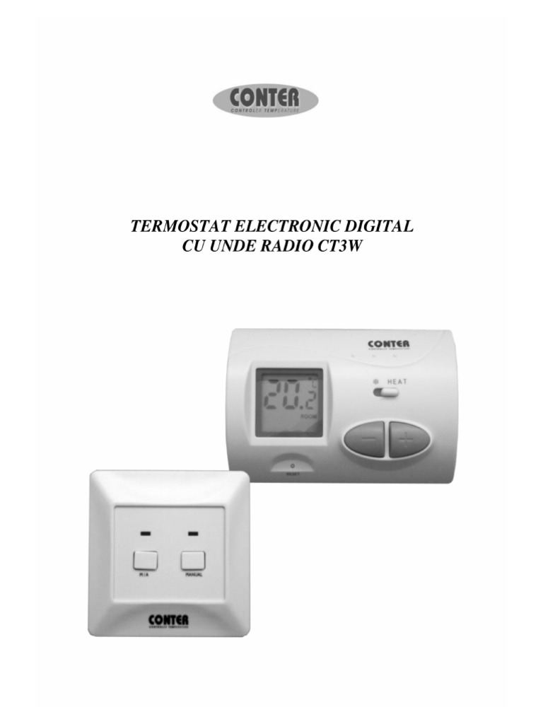 Termostat Electronic Fara Fir (Wireless) CONTER CT3W-Manual ...