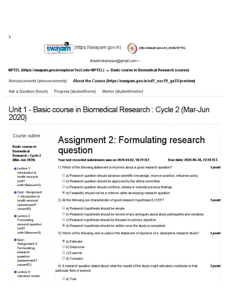 Basic Biomedical Research Course Overview | PDF | Hypothesis | Experiment