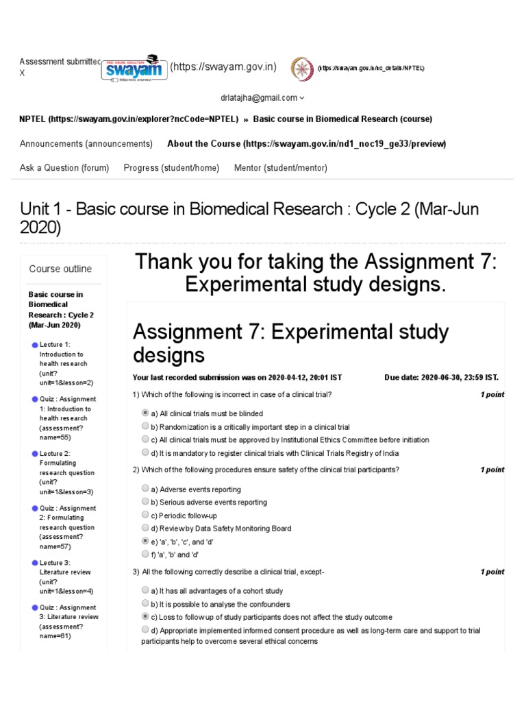 07.experimental Study Designs | PDF | Clinical Trial | Experiment