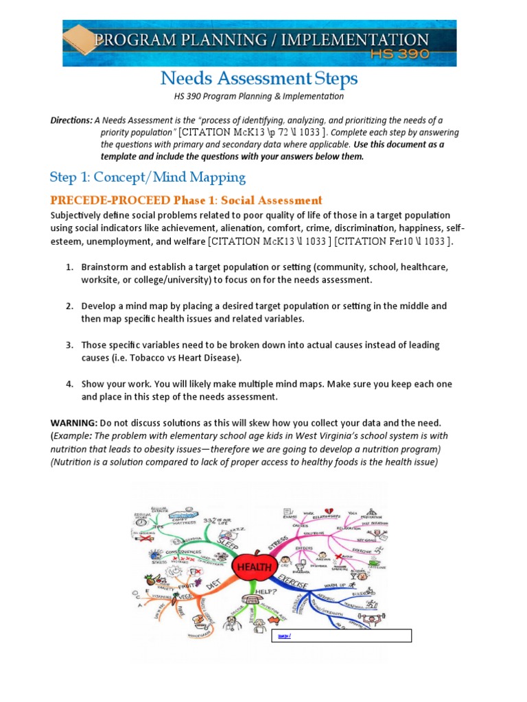 Needs Assessment Steps: Step 1: Concept/Mind Mapping | PDF | Needs ...