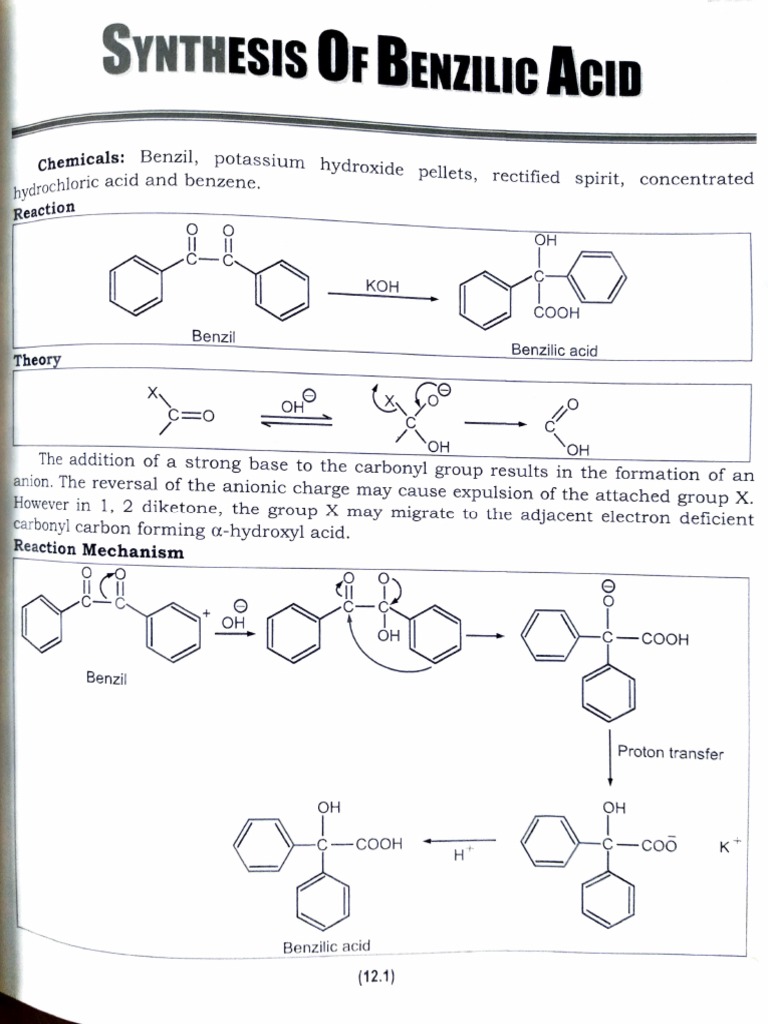 Synthesis of Benzilic Acid From Benzil | PDF | Acid | Chemical Reactions