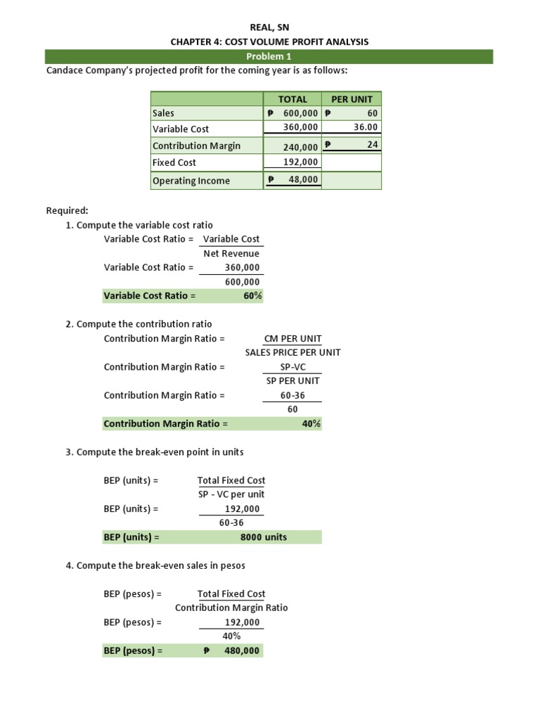 Chapter 4 Cost Volume Profit Analysis | PDF | Marketing | Pricing
