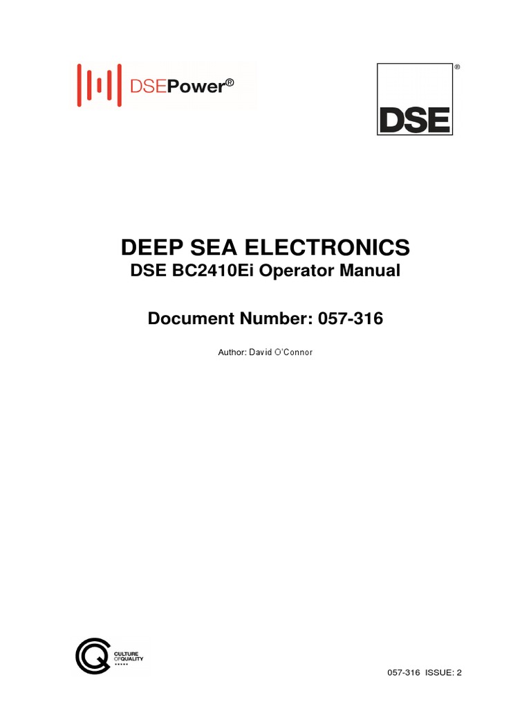 Deep Sea Electronics: DSE BC2410Ei Operator Manual | PDF | Battery Charger | Usb