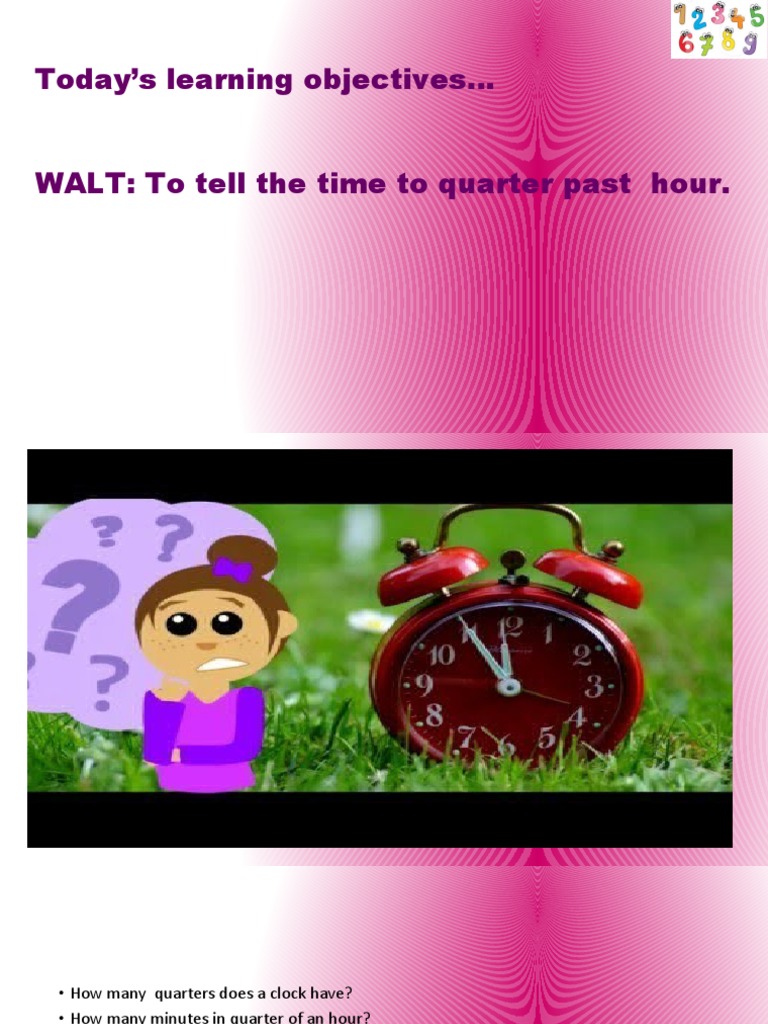 Telling Time: Hour and Quarter Hour | PDF | Metrology | Clock