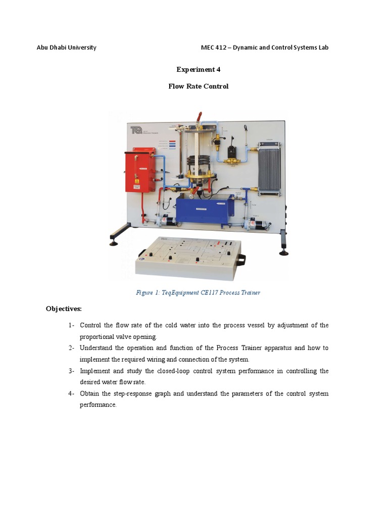 Flow Rate Control with CE117 Trainer | PDF | Control Theory | Control ...