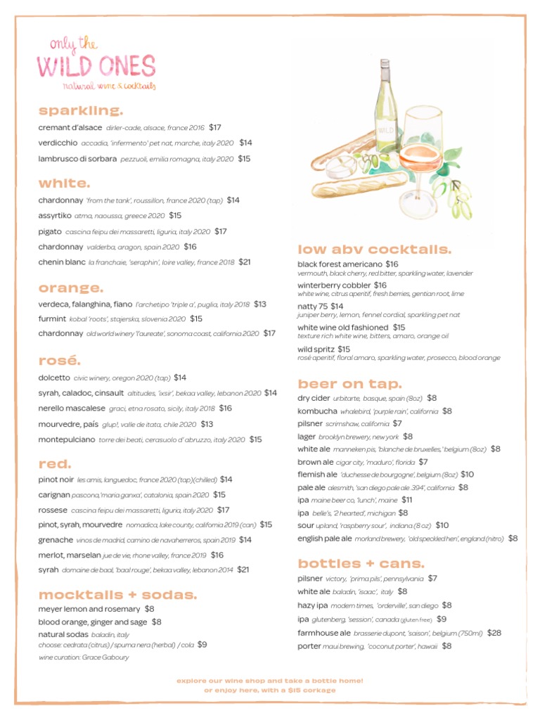 Only The Wild Ones Menu | PDF | Pesto | Salad