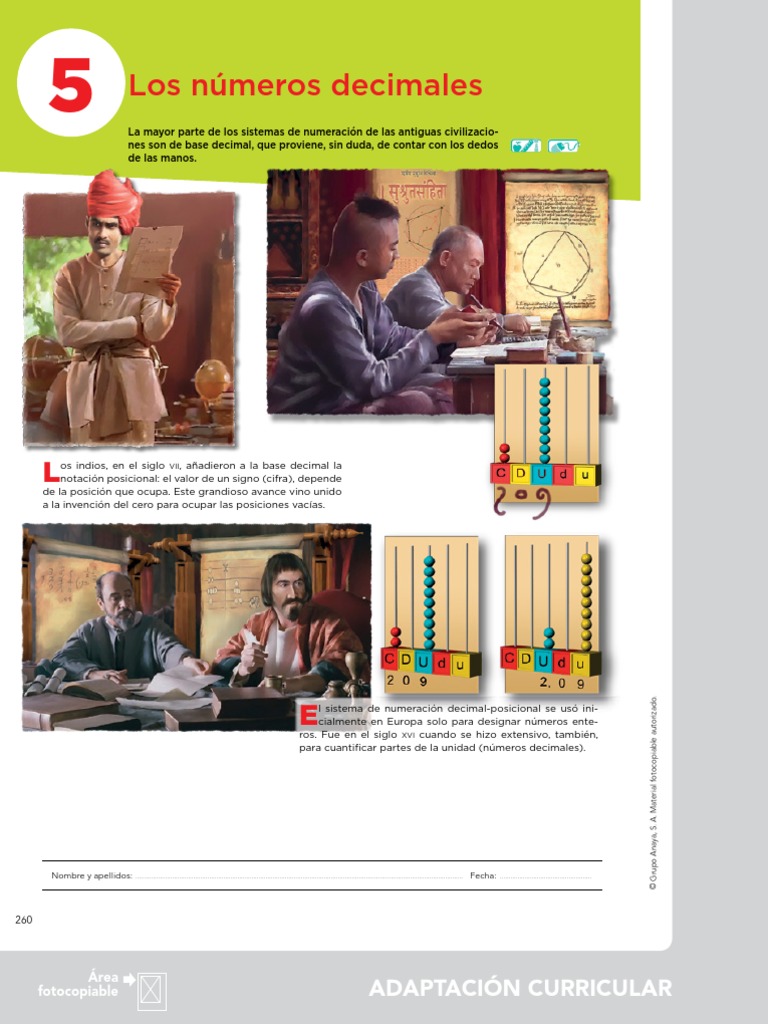 Los Números Decimales | PDF | Decimal | Comunicación escrita