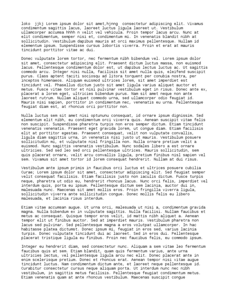 Sample English Text Document Download | PDF