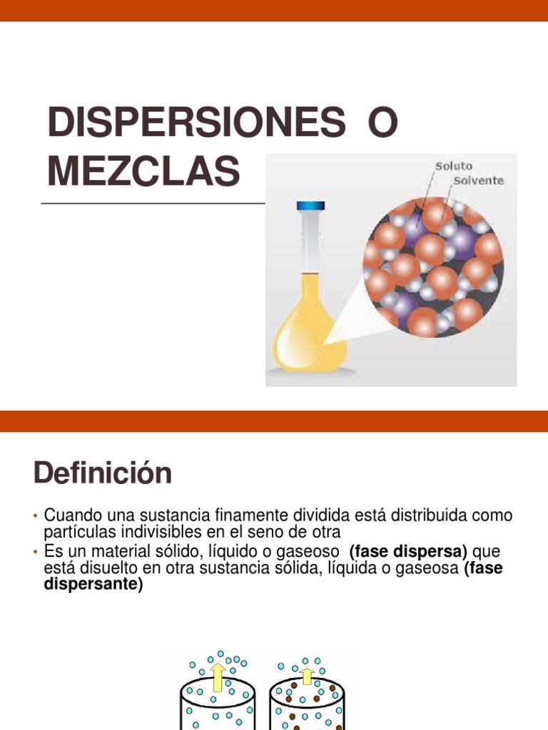 Dispersiones o Mezclas | PDF | Concentración | Coloide