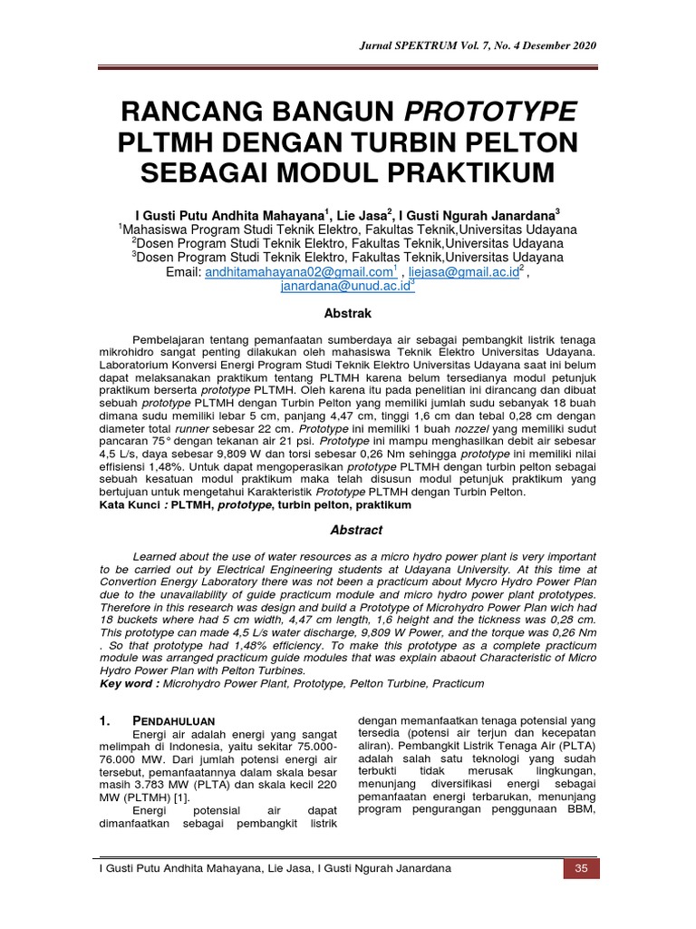 Rancang Bangun Turbin Pelton | PDF