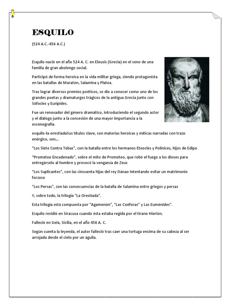 Biografias de Los Tres Tragicos | PDF | Esquilo | Eurípides