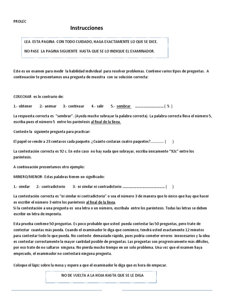 Test IQ WONDERLIC Aplicación | PDF | Estudios de idiomas extranjeros