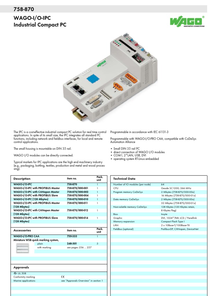 Wago PLC | PDF | Personal Computers | Physical Layer Protocols