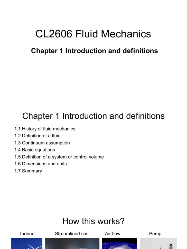 Fluid Mechanics Introduction, Definitions, and Basic Concepts | PDF ...