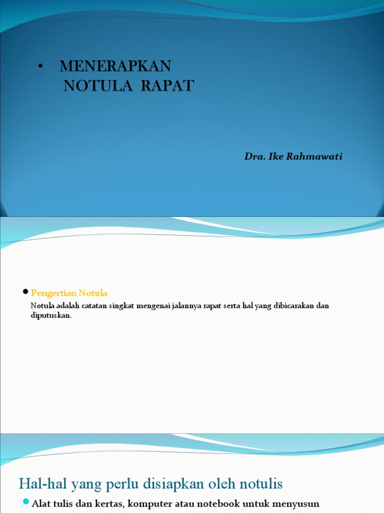 Panduan Notula Rapat Efektif | PDF | Karier & Perkembangan
