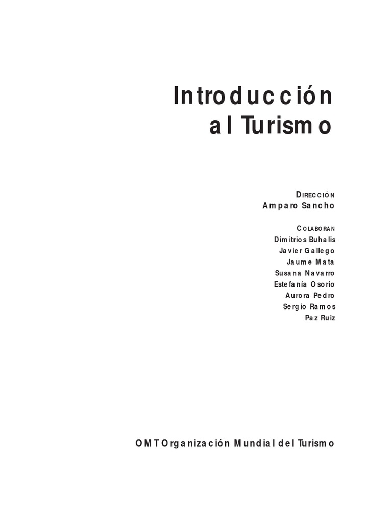 Introduccion Al Turismo Omt | PDF