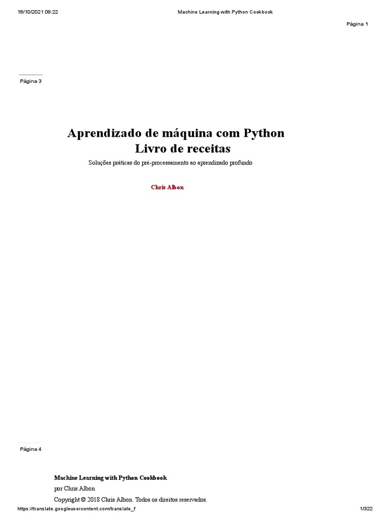 Apresndizado de Máquina Com Python Livro de Receitas. | PDF ...
