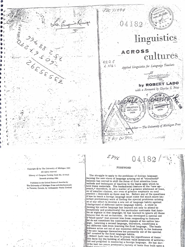 Linguistics Across Cultures - Robert Lado | PDF