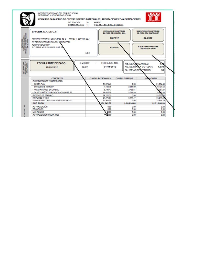 Pago Cuotas Obrero Patronales Al Imss | PDF Pago Cuotas Obrero Patronales Al Imss | PDF
