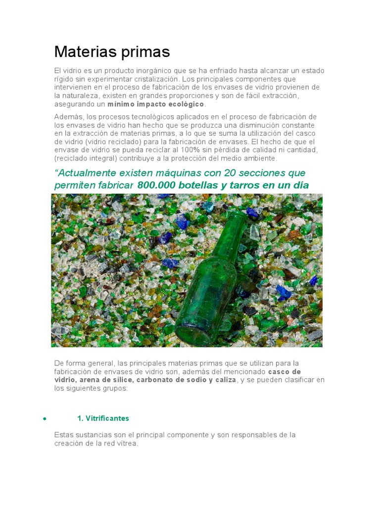 Materias Primas | PDF | Lentes | Botella