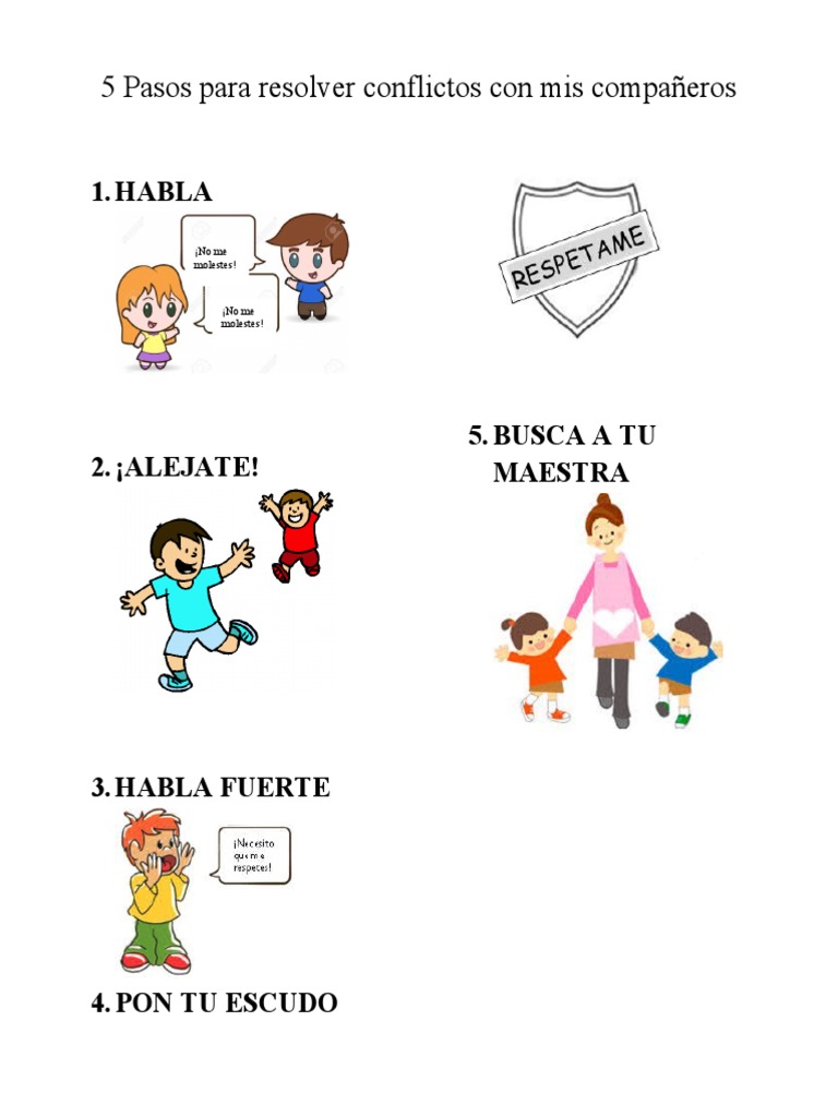 Pasos para Resolver Un Conflicto | PDF | Relaciones personales, crianza ...