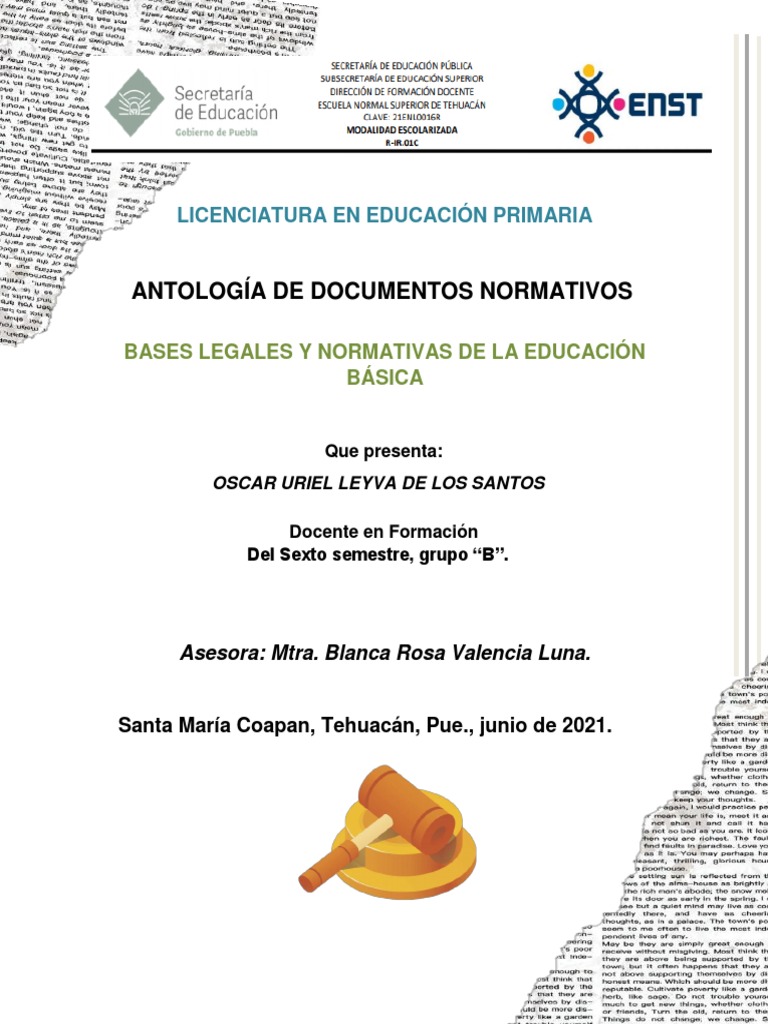 Antología de Documentos Normativos | PDF | Educación de la primera ...