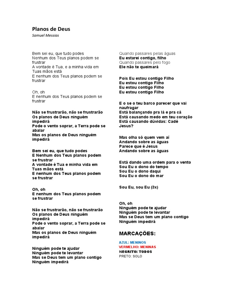 Planos de Deus - Samuel Messias BACK | PDF Planos de Deus - Samuel Messias BACK | PDF
