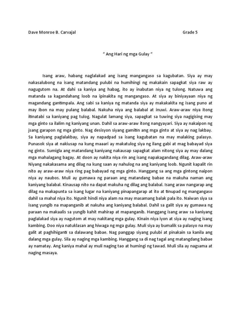 Ang Hari NG Mga Gulay | PDF