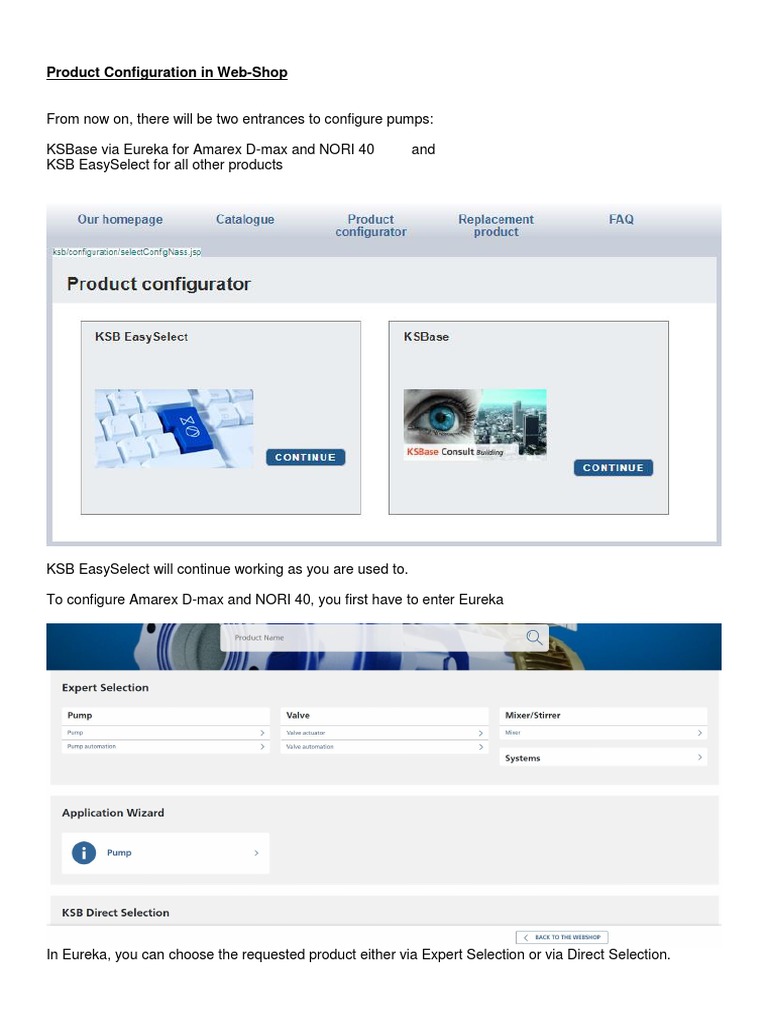 KSB Web-Shop Product Configuration Guide | PDF
