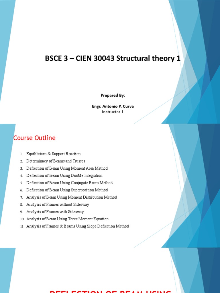 Structural Theory 1 Moment Area Method Pdf Beam Structure Bending
