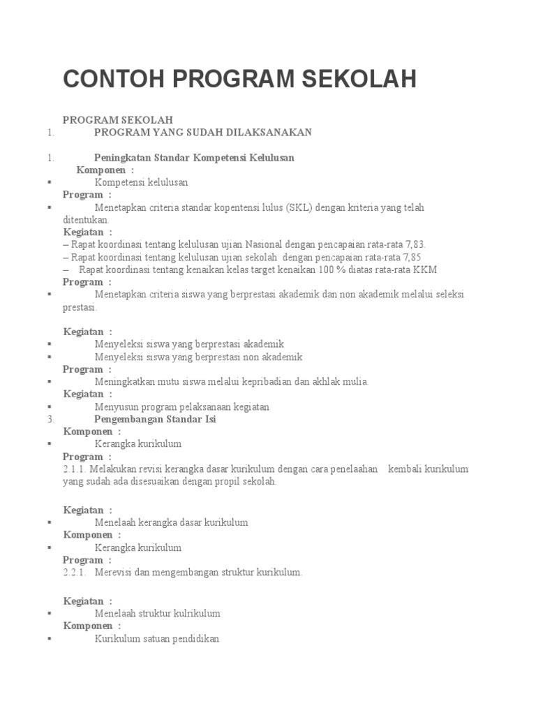Contoh Program Sekolah | PDF