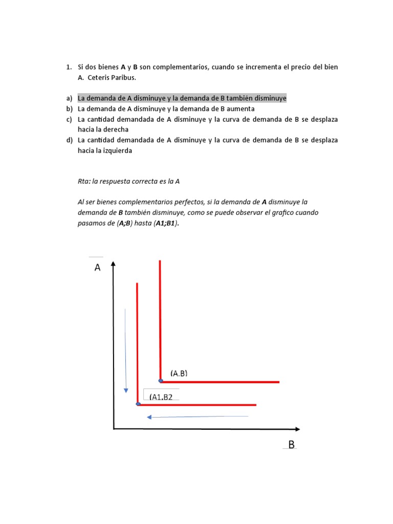 Al Ser Bienes Complementarios Perfectos | PDF | Oferta y demanda ...