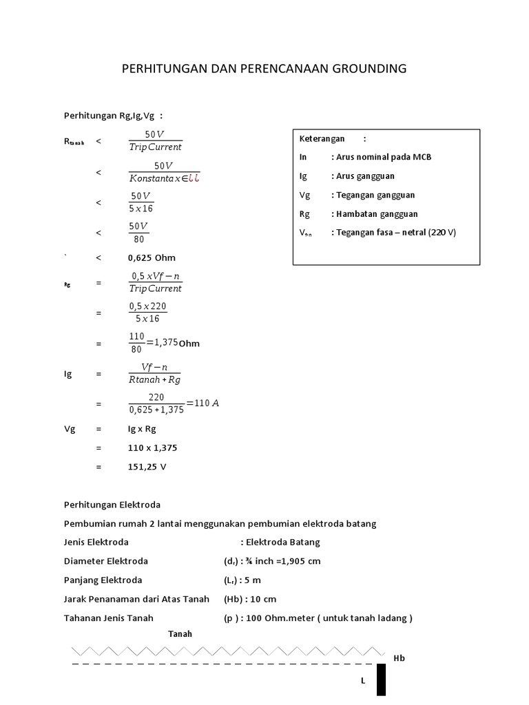 Perhitungan Dan Perencanaan Grounding | PDF