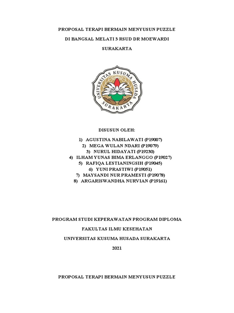 Proposal Terapi Bermain Menyusun Puzzle | PDF