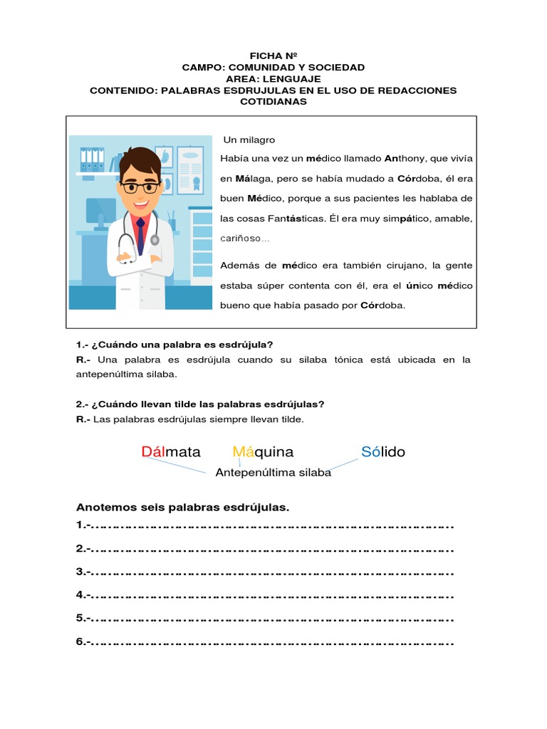 Palabras Esdrújulas y su Uso | PDF