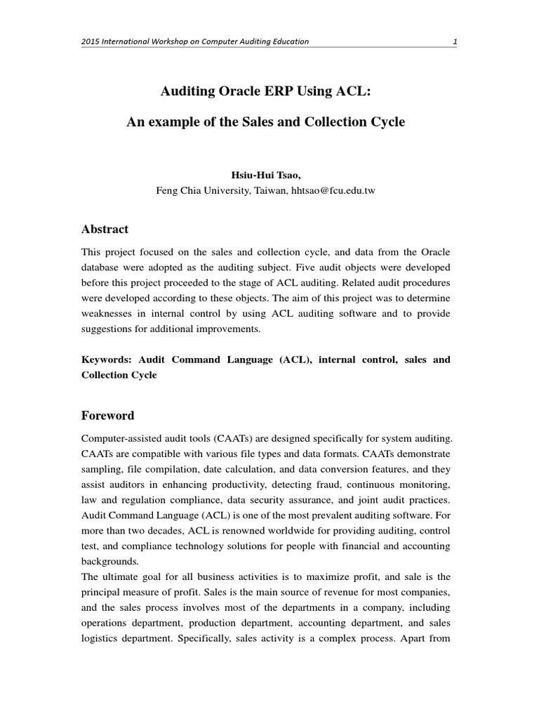 Audit Oracle Using ACL | PDF | Debits And Credits | Audit