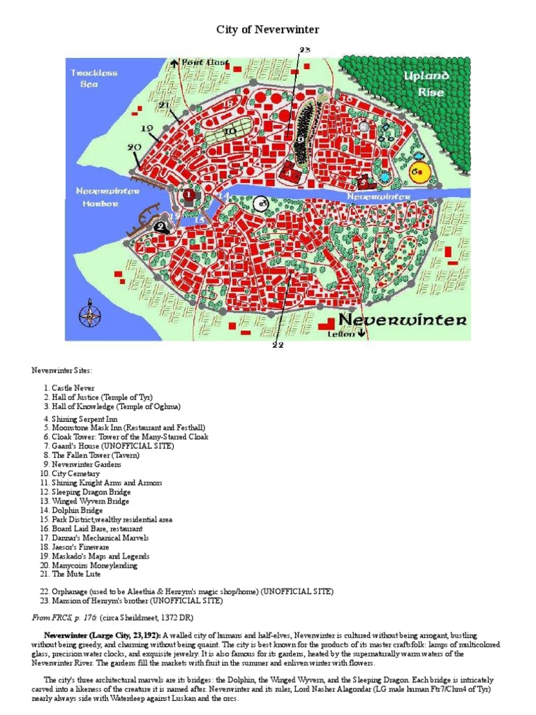 Neverwinter INACCURATE Map and Legend | PDF | Art | History