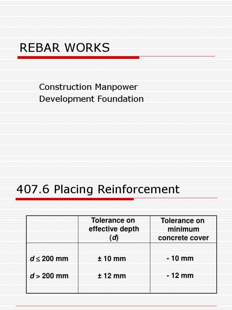 Rebar Works Construction Manpower Development Foundation Pdf
