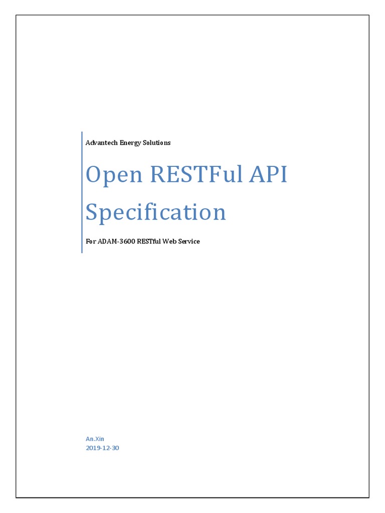 ADAM-3600 RESTful Specification - v1.7 | PDF | Hypertext Transfer ...