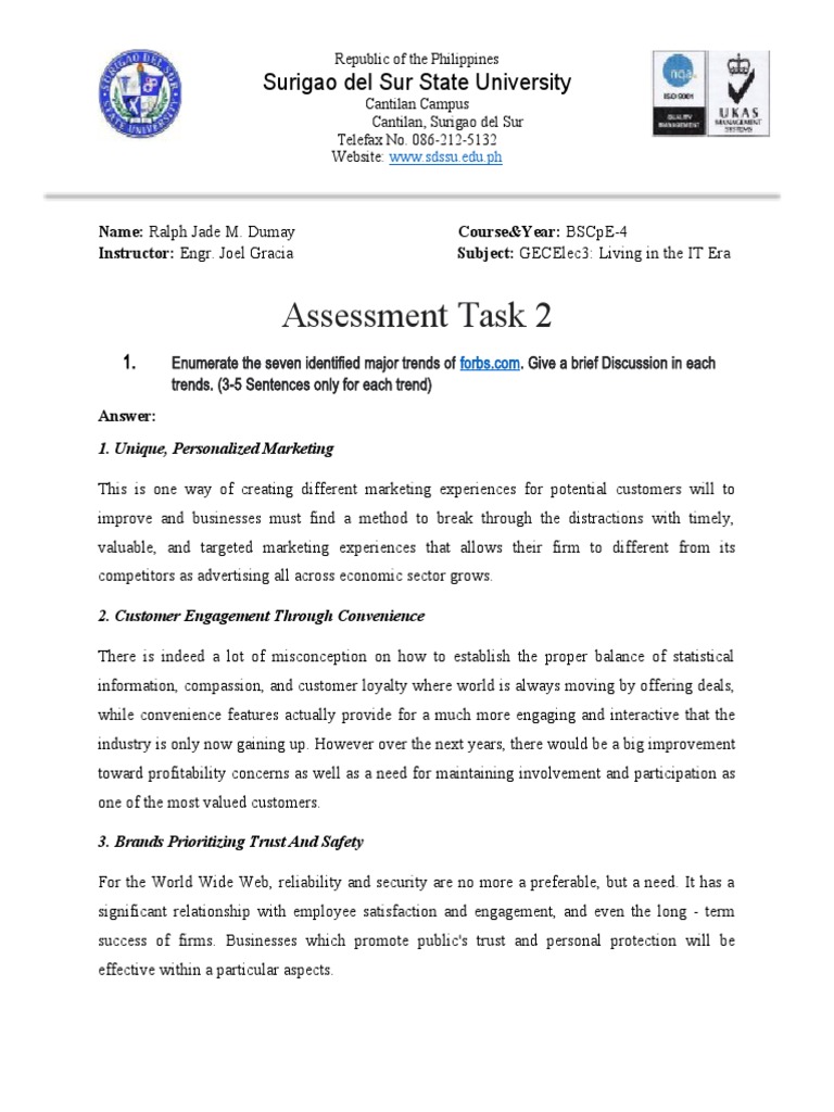 Assestment Task 2 | PDF | Computer Data Storage | Input/Output