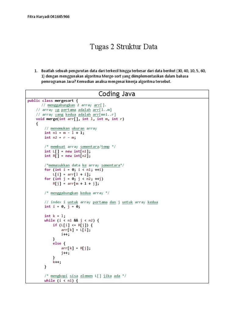 Tugas 2 Struktur Data Fitra Haryadi | PDF | Komputer