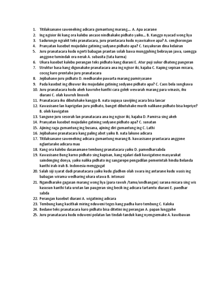 Uh Bjawa Sesorah | PDF