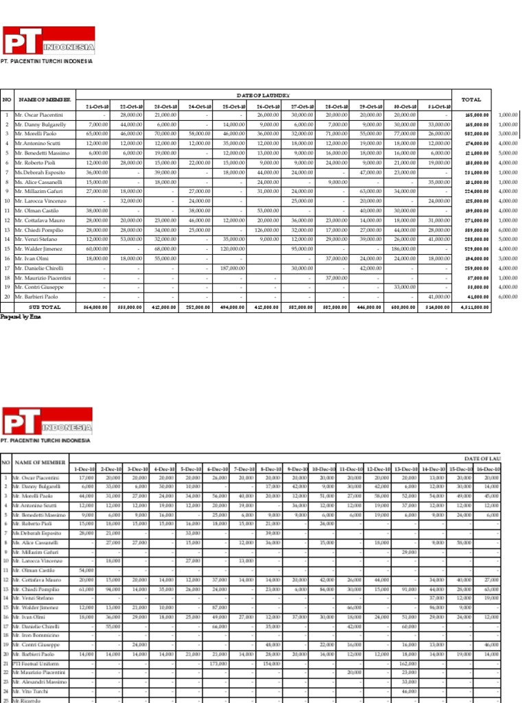 Laundry Count | PDF