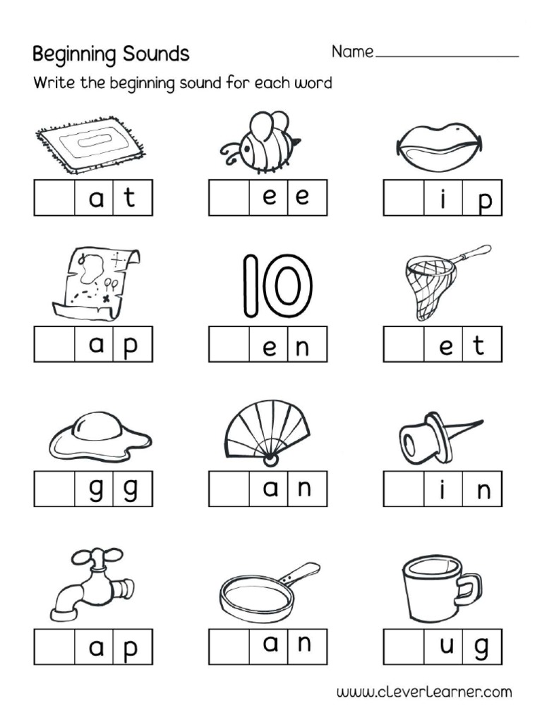 Theme Beginning Letter Sounds Preschool Worksheets 04s | PDF