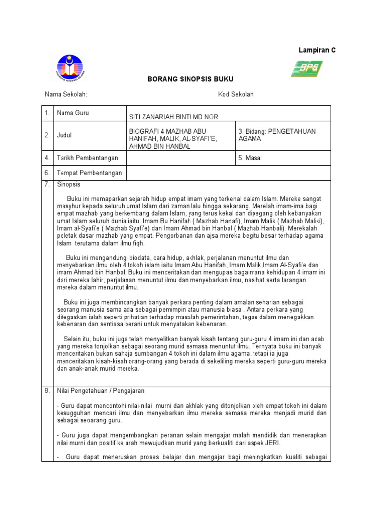 Sinopsis Book Review 4 Mazhab | PDF