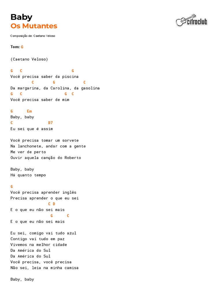 Cifra Club - Os Mutantes - Baby | PDF