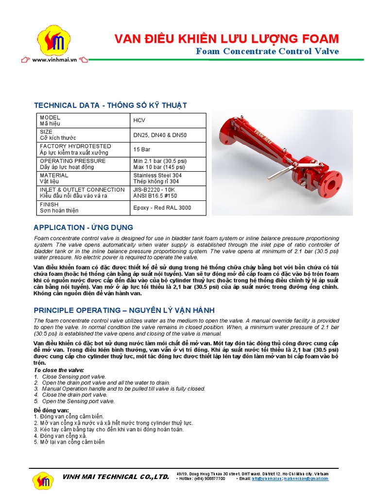 VMC Foam Concentrate Control Valve | PDF